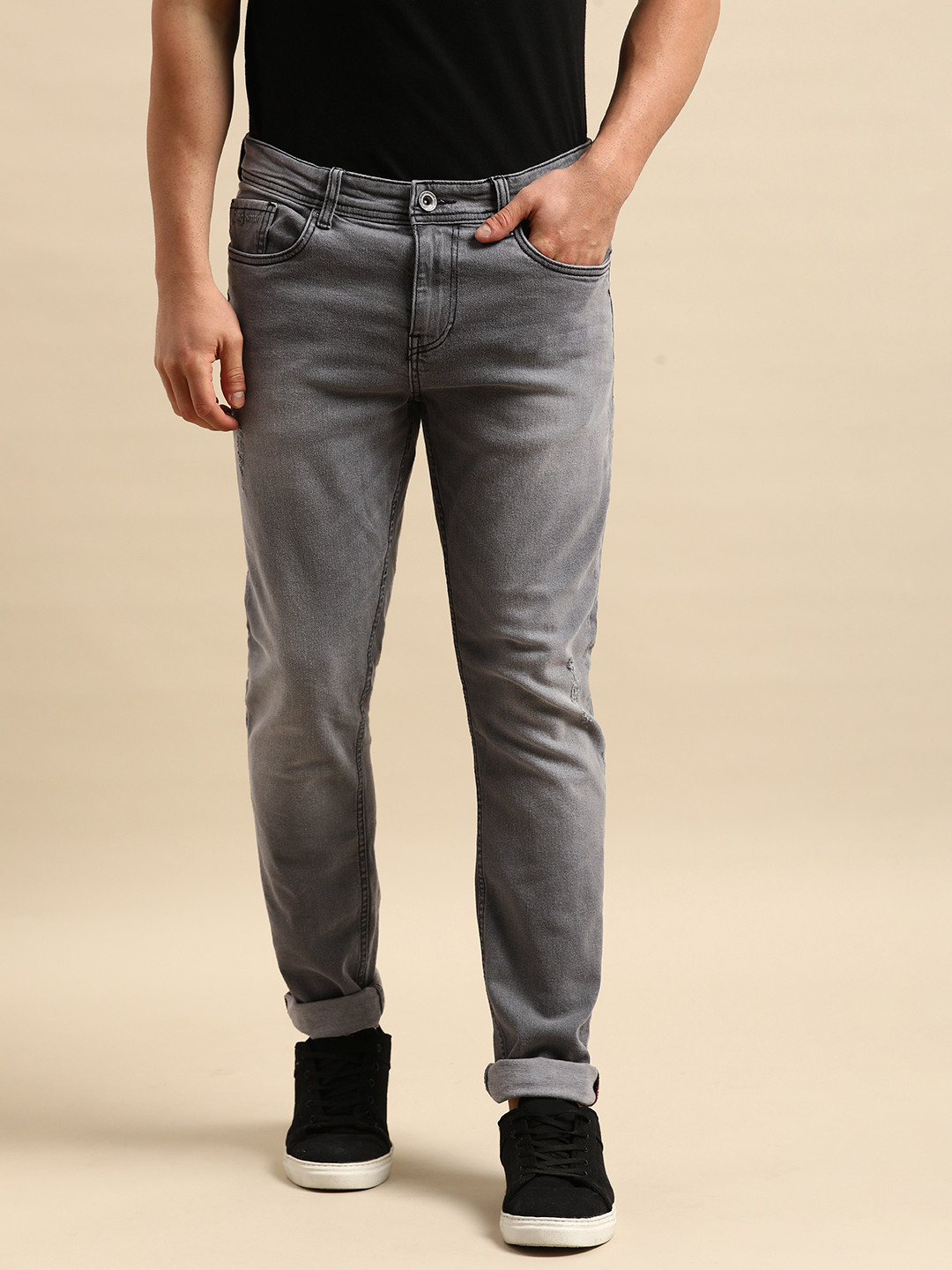 Buy Being Human Men Grey Slim Fit Heavy Fade Stretchable Jeans - Jeans ...