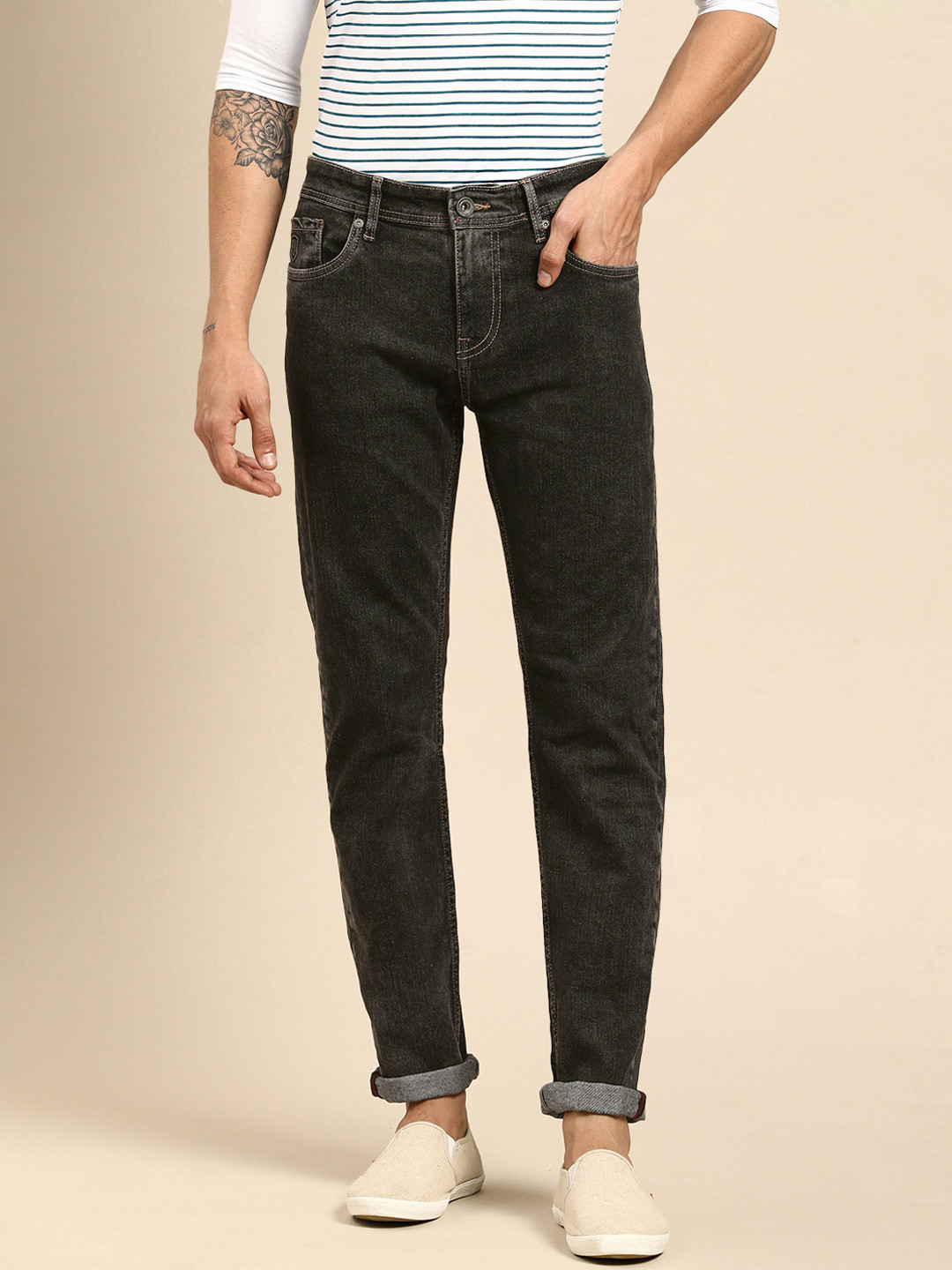 Buy Being Human Men Grey Slim Fit Stretchable Jeans - Jeans for Men ...