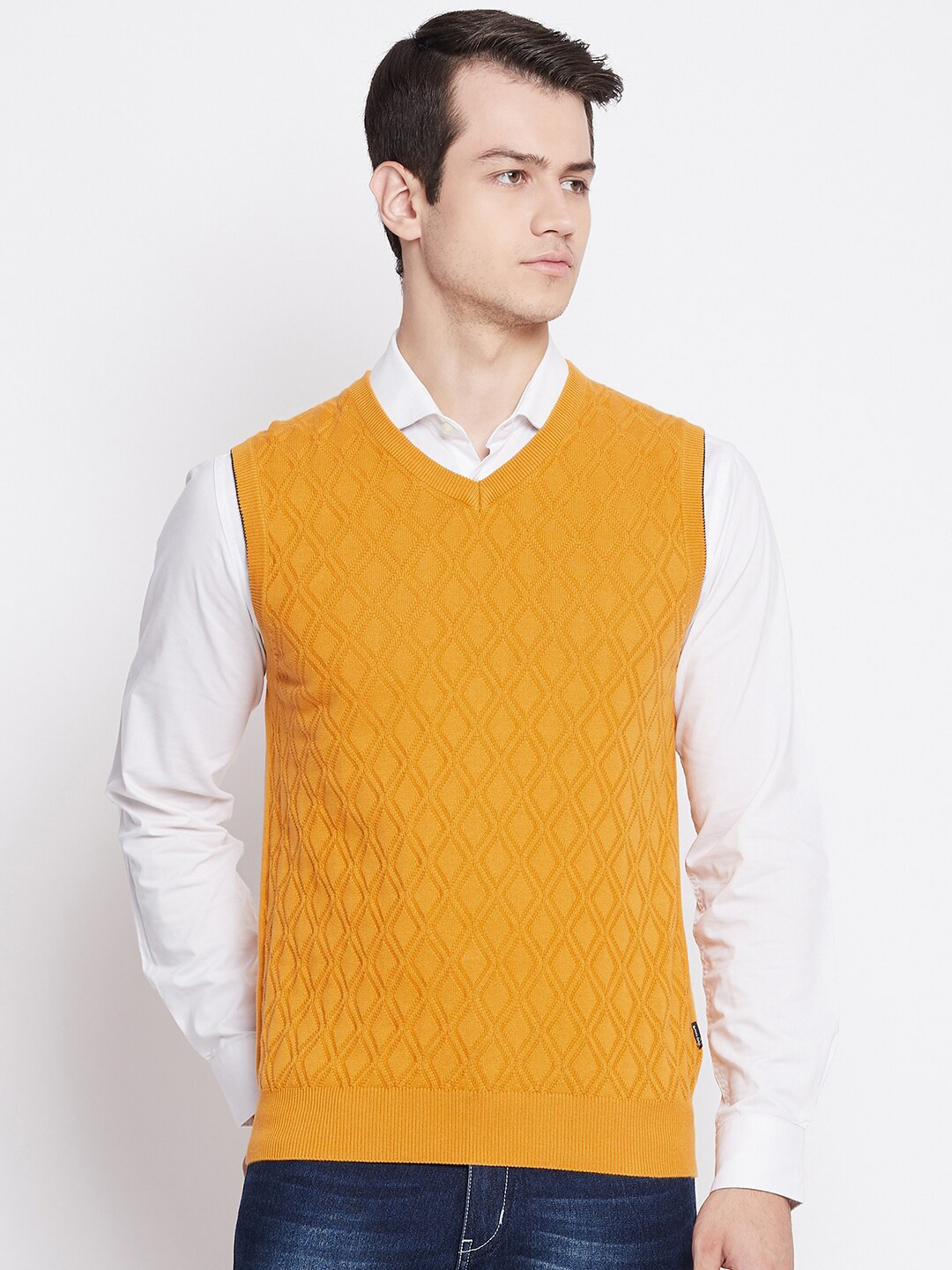 Buy Octave Men Mustard Sweater Vest - Sweaters for Men 15882646 | Myntra