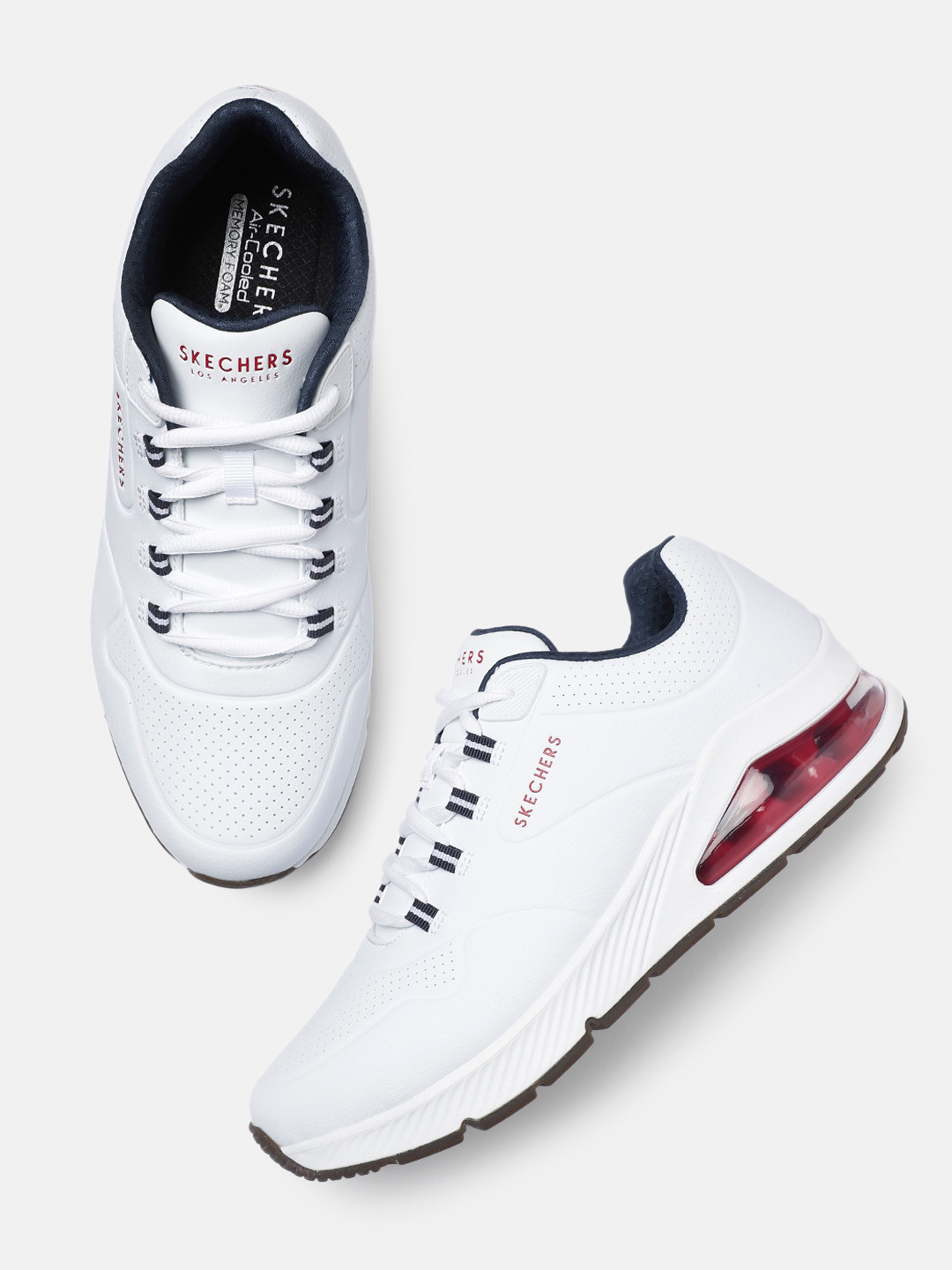 Buy Skechers Men White Perforations Regular Uno 2 Sneakers - Casual ...