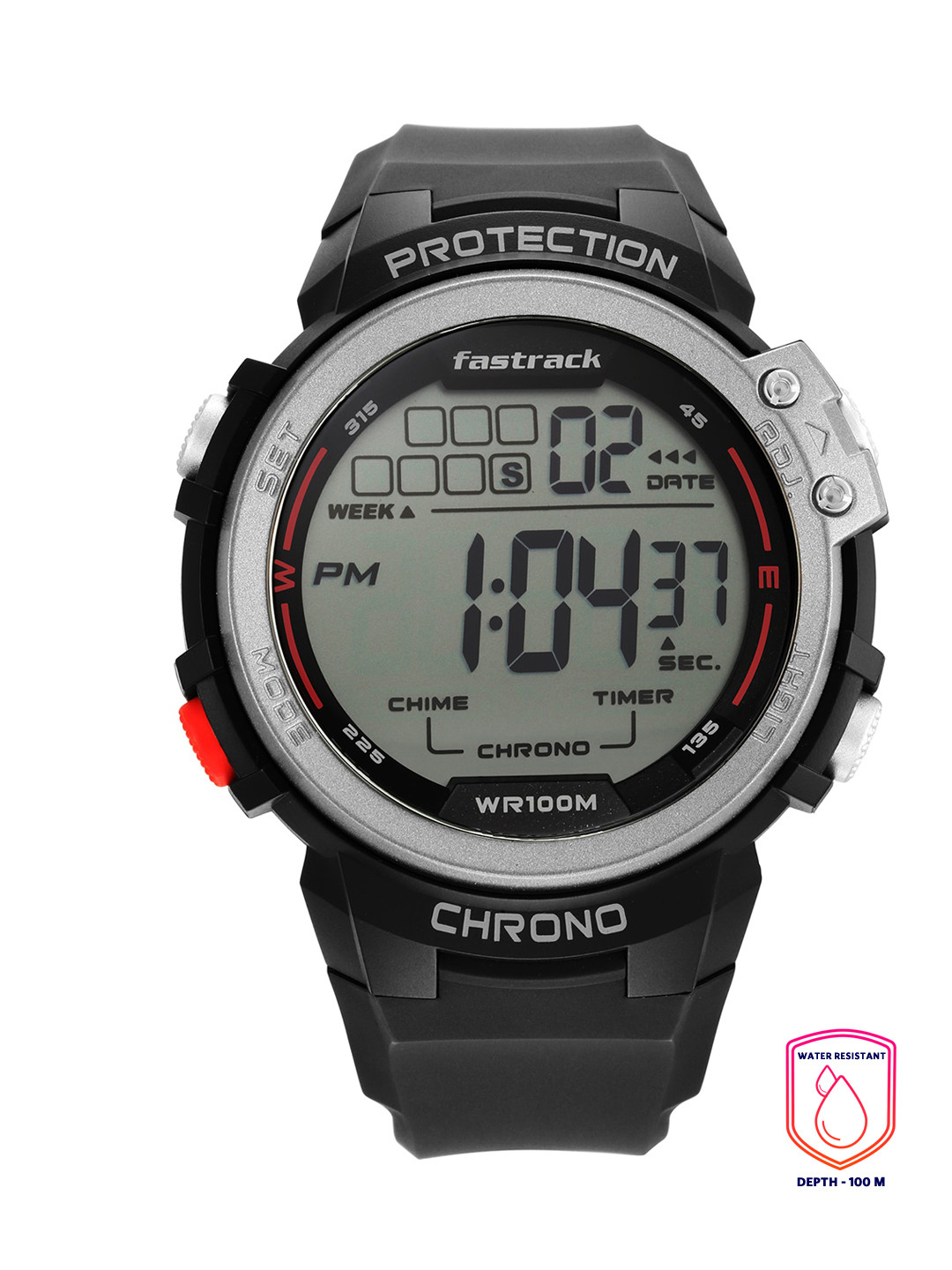 Buy Fastrack Men Grey Dial & Black Straps Digital Watch 38068PP01 ...