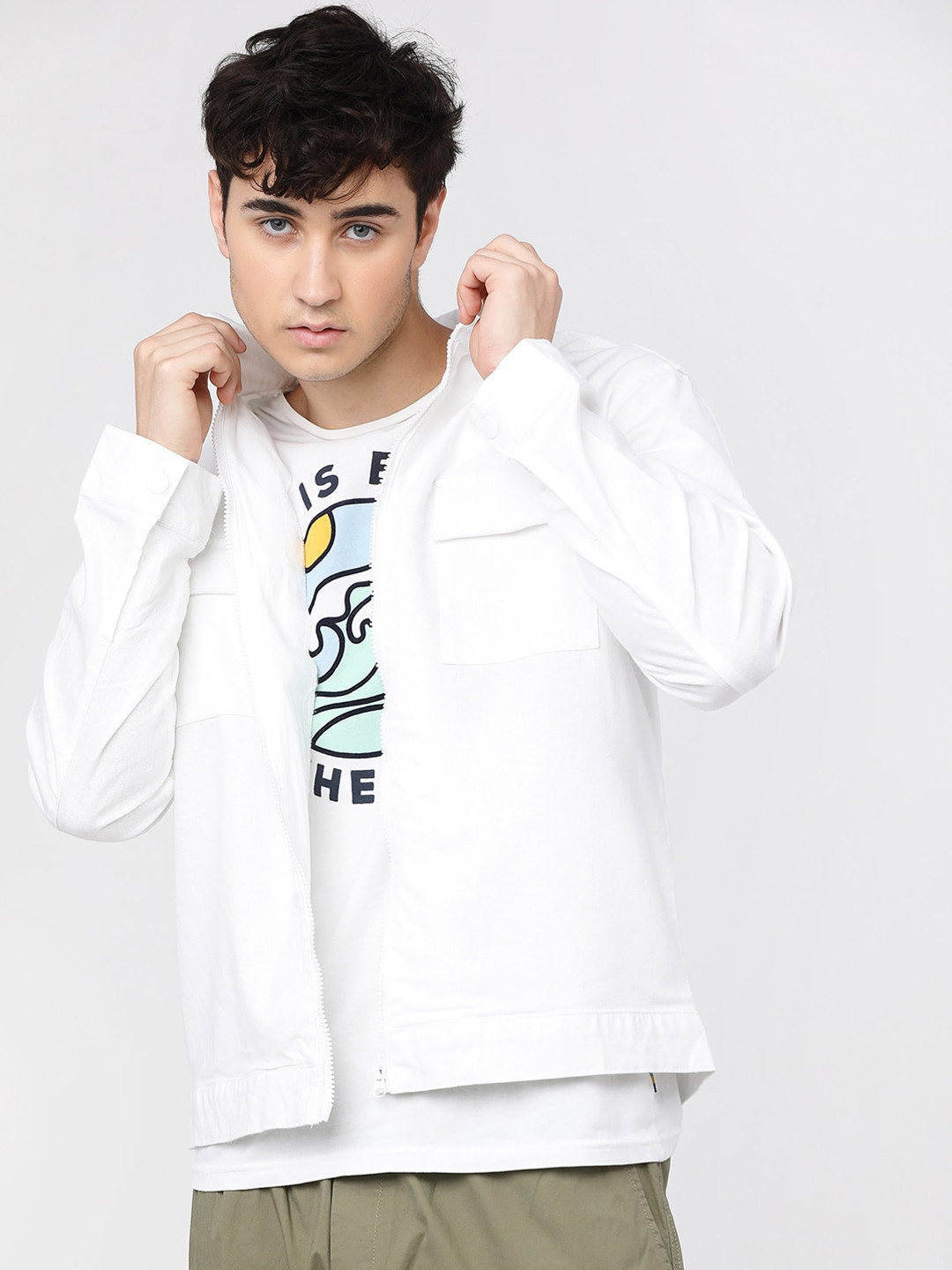 Buy HIGHLANDER Men White Colourblocked Tailored Jacket - Jackets for ...