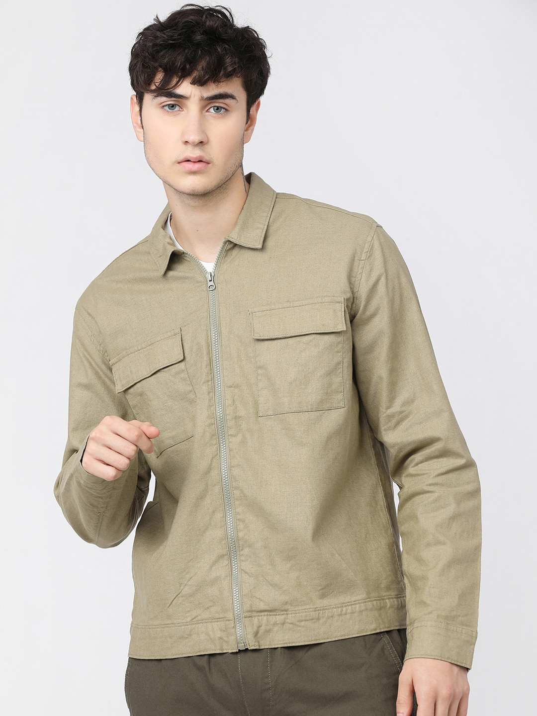 Buy HIGHLANDER Men Olive Green Tailored Jacket - Jackets for Men ...