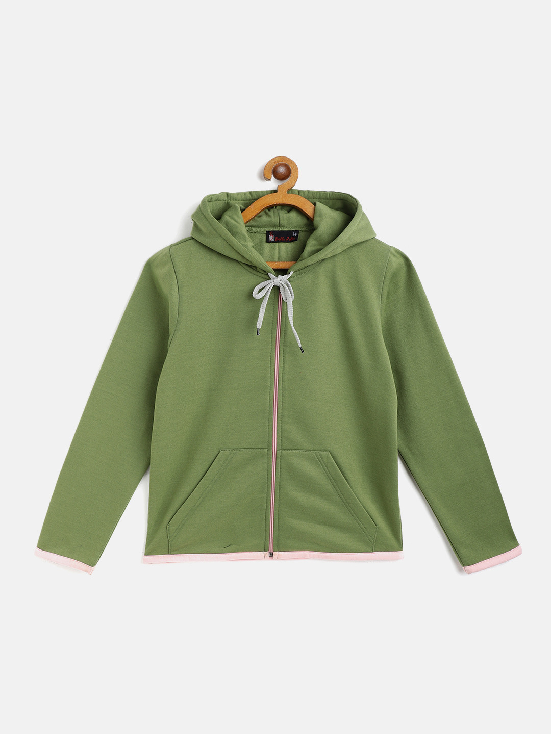 Buy Belle Fille Kids Olive Green Solid Fleece Lightweight Tailored ...