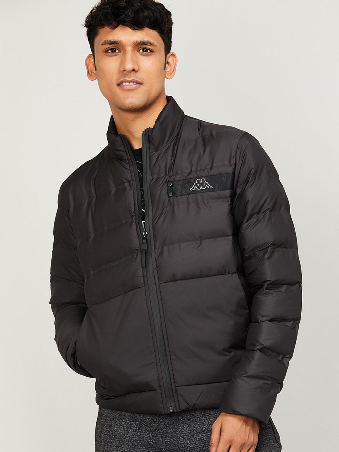 Buy Kappa Men Black Striped Sporty Jacket - Jackets for Men 15898358 ...