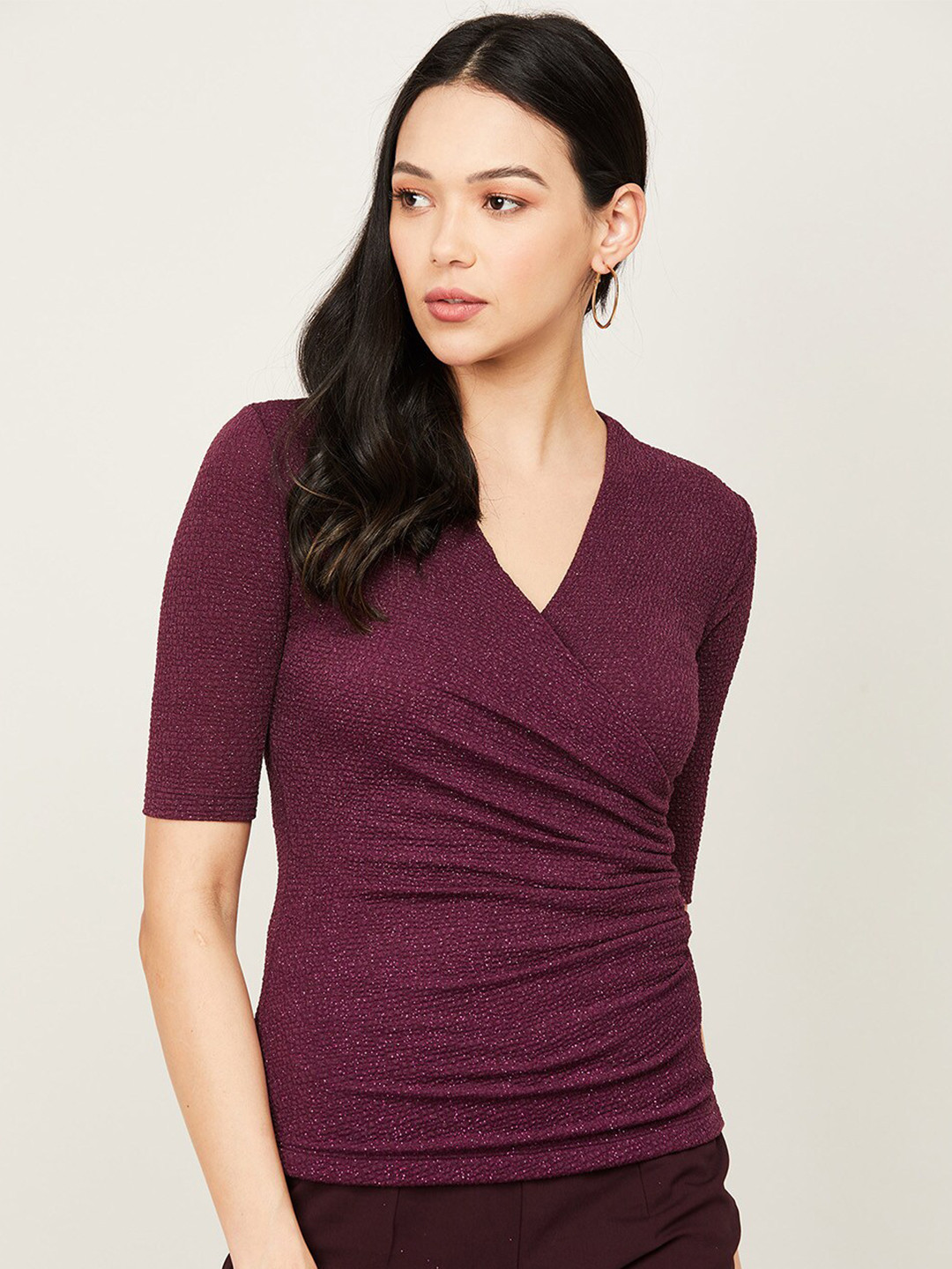 Buy CODE By Lifestyle Red Wrap Top - Tops for Women 15900554 | Myntra