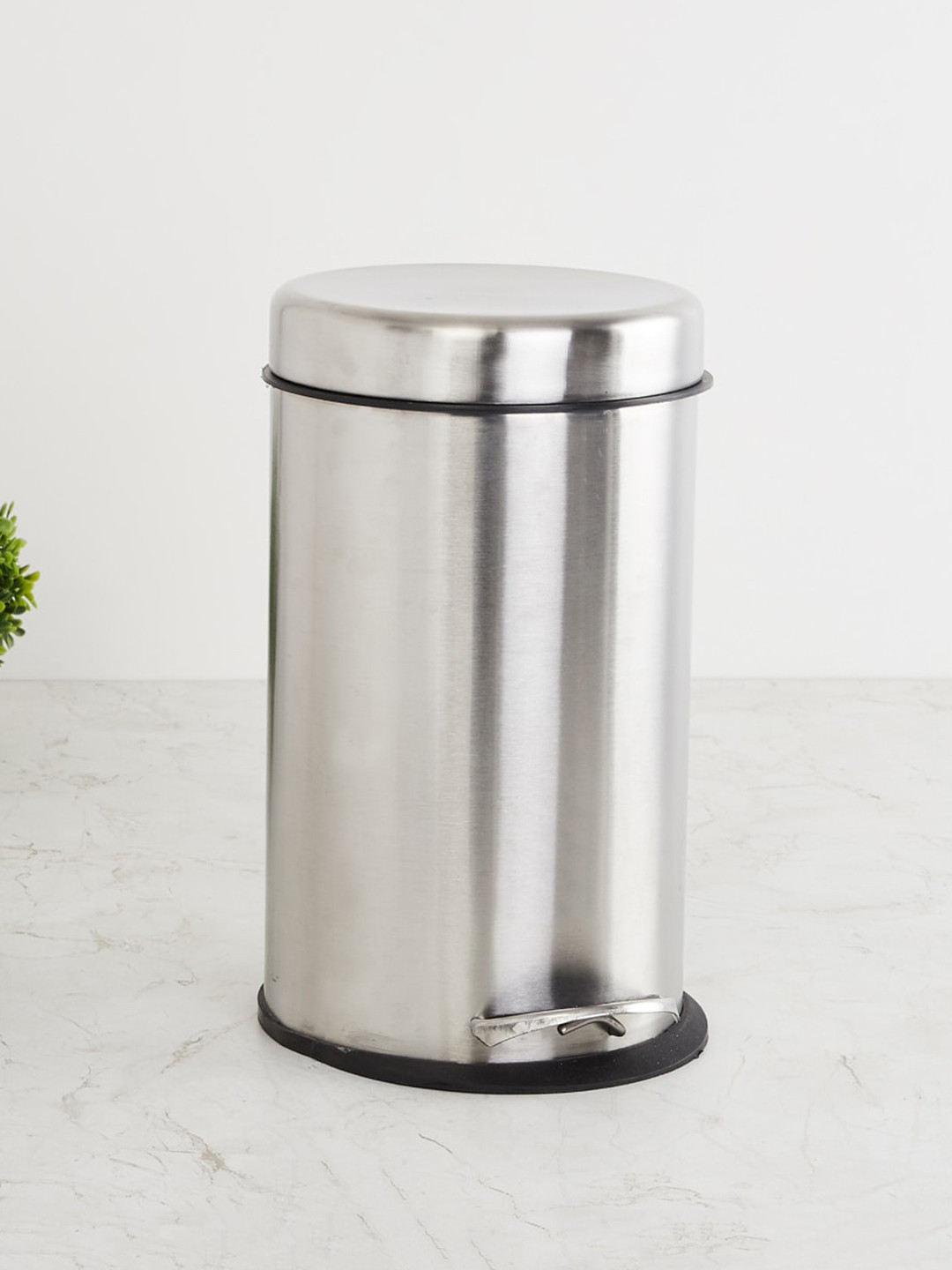 Buy Home Centre Silver Toned Solid Stainless Steel Dustbin - Bins for ...