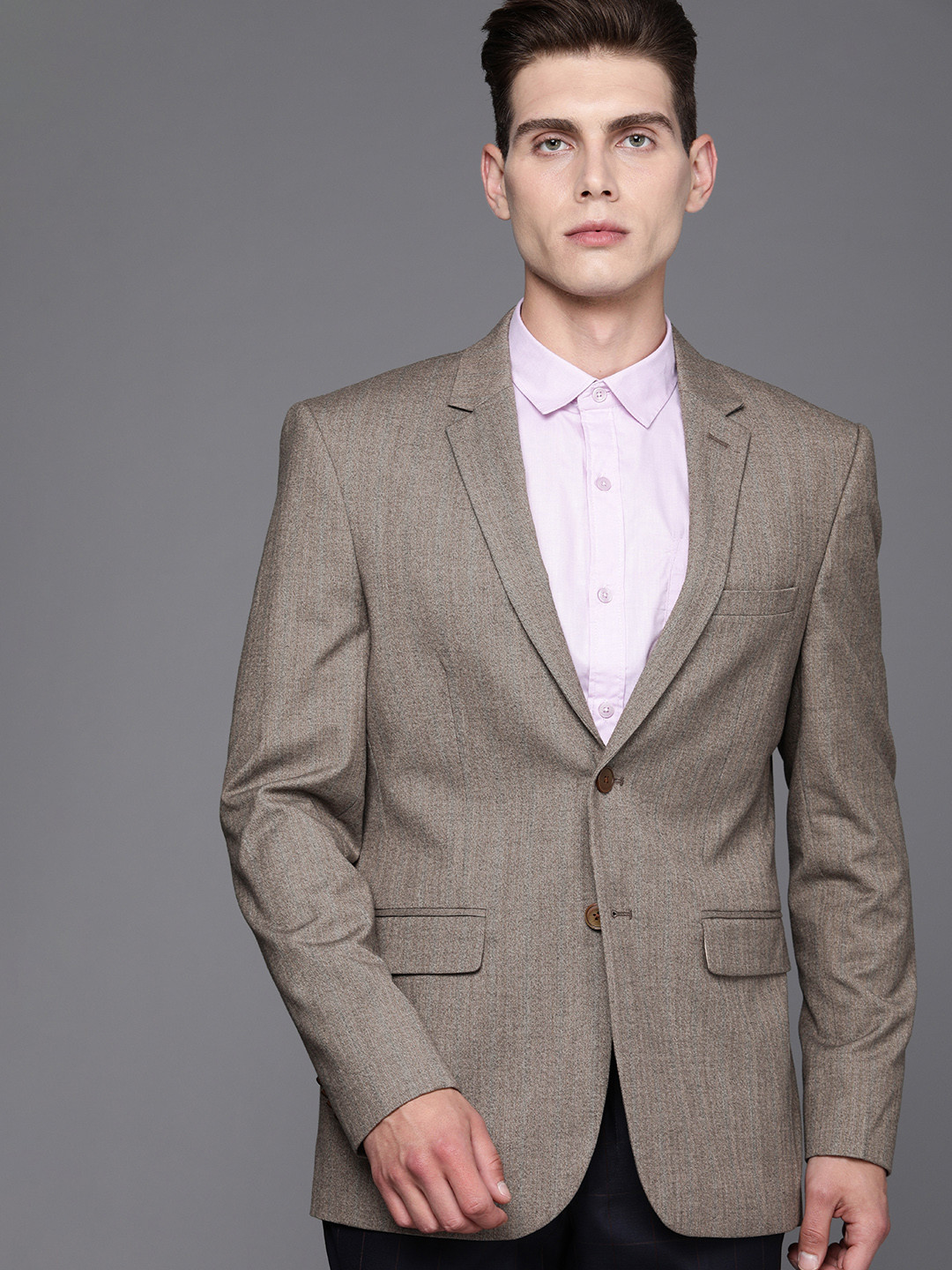 Buy Peter England Elite Men Beige Formal Blazer - Blazers for Men ...