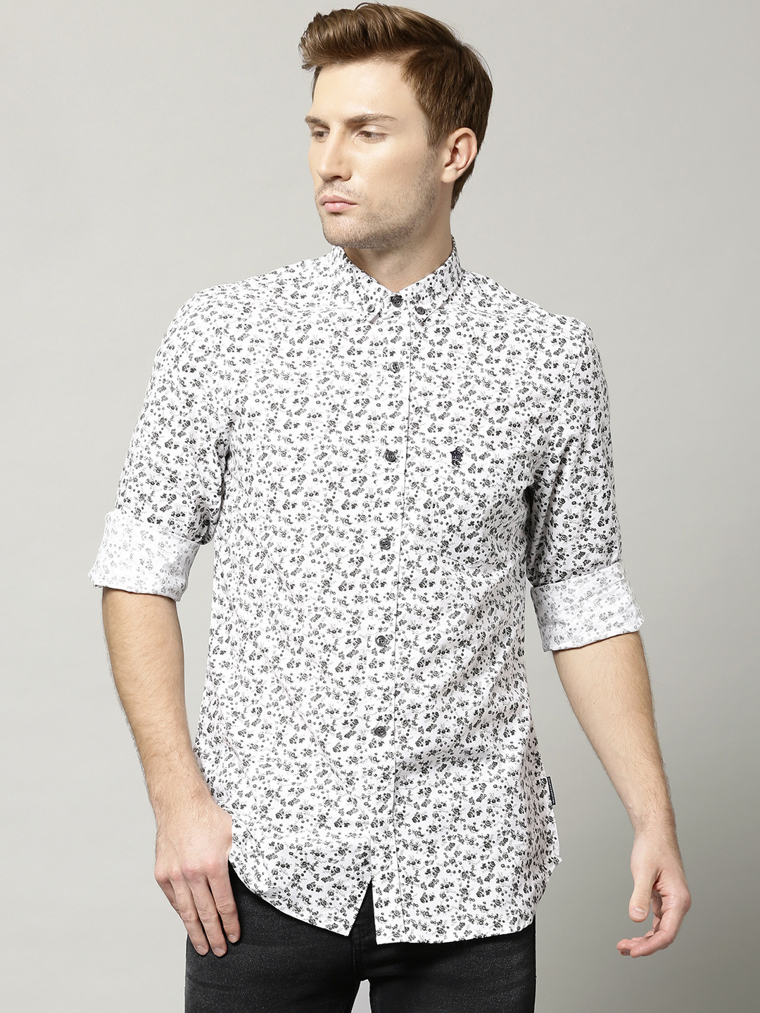 Buy French Connection Men Off White Printed Casual Shirt - Shirts for ...