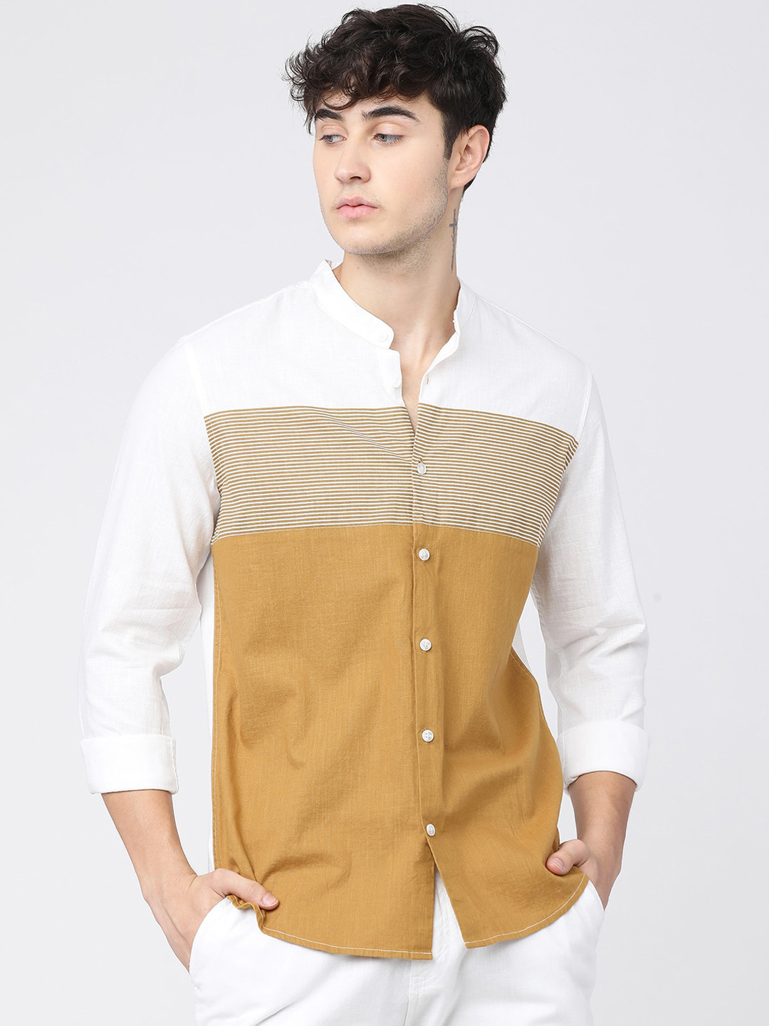 Buy KETCH Men Slim Fit Colourblocked Casual Shirt - Shirts for Men ...