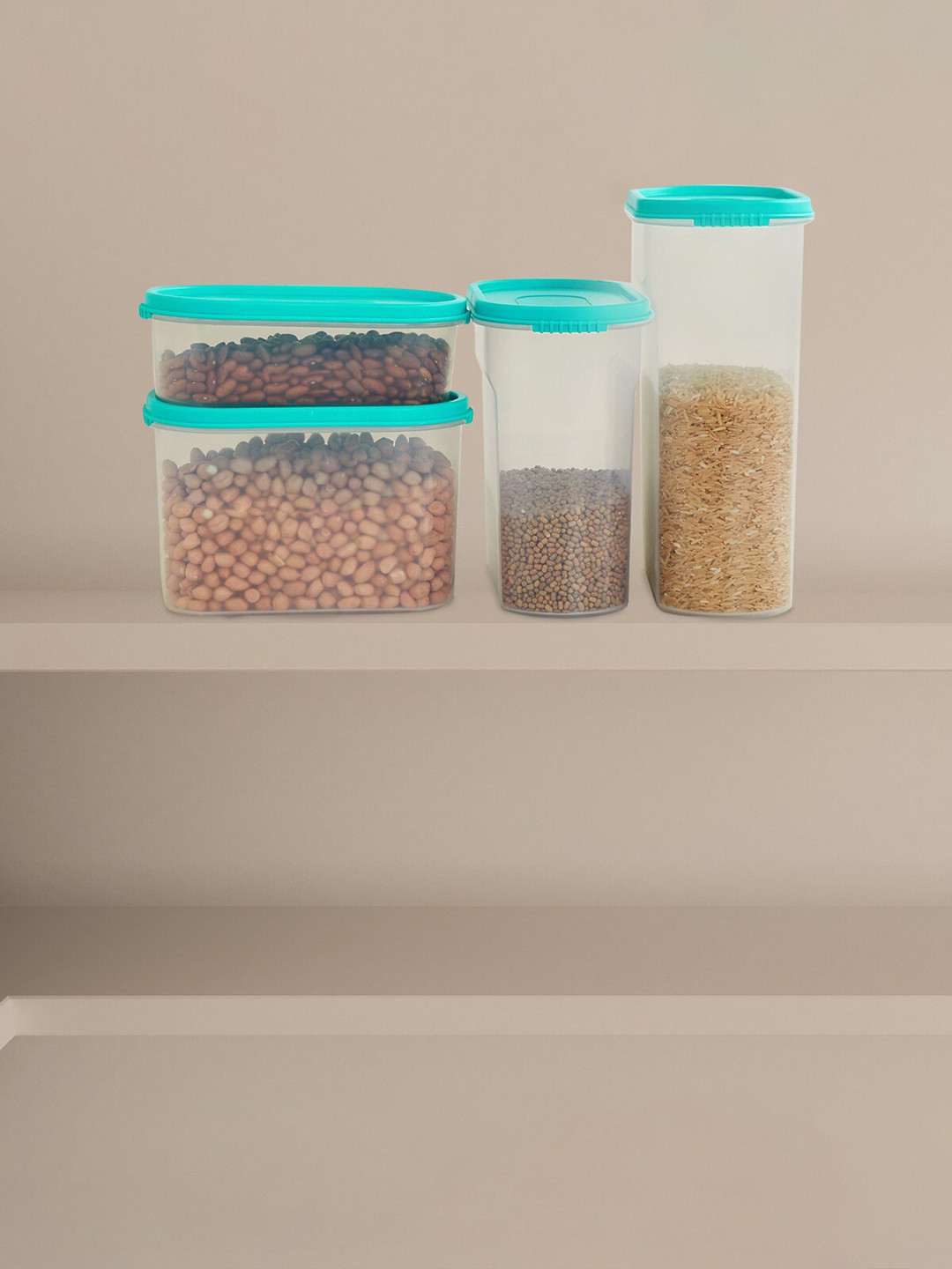 Buy Home Centre Set Of 6 Transparent Polypropylene Modular Container ...