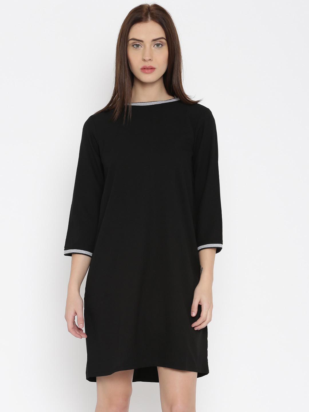 Buy AND Women Black Solid T Shirt Dress - Dresses for Women 1591465 ...
