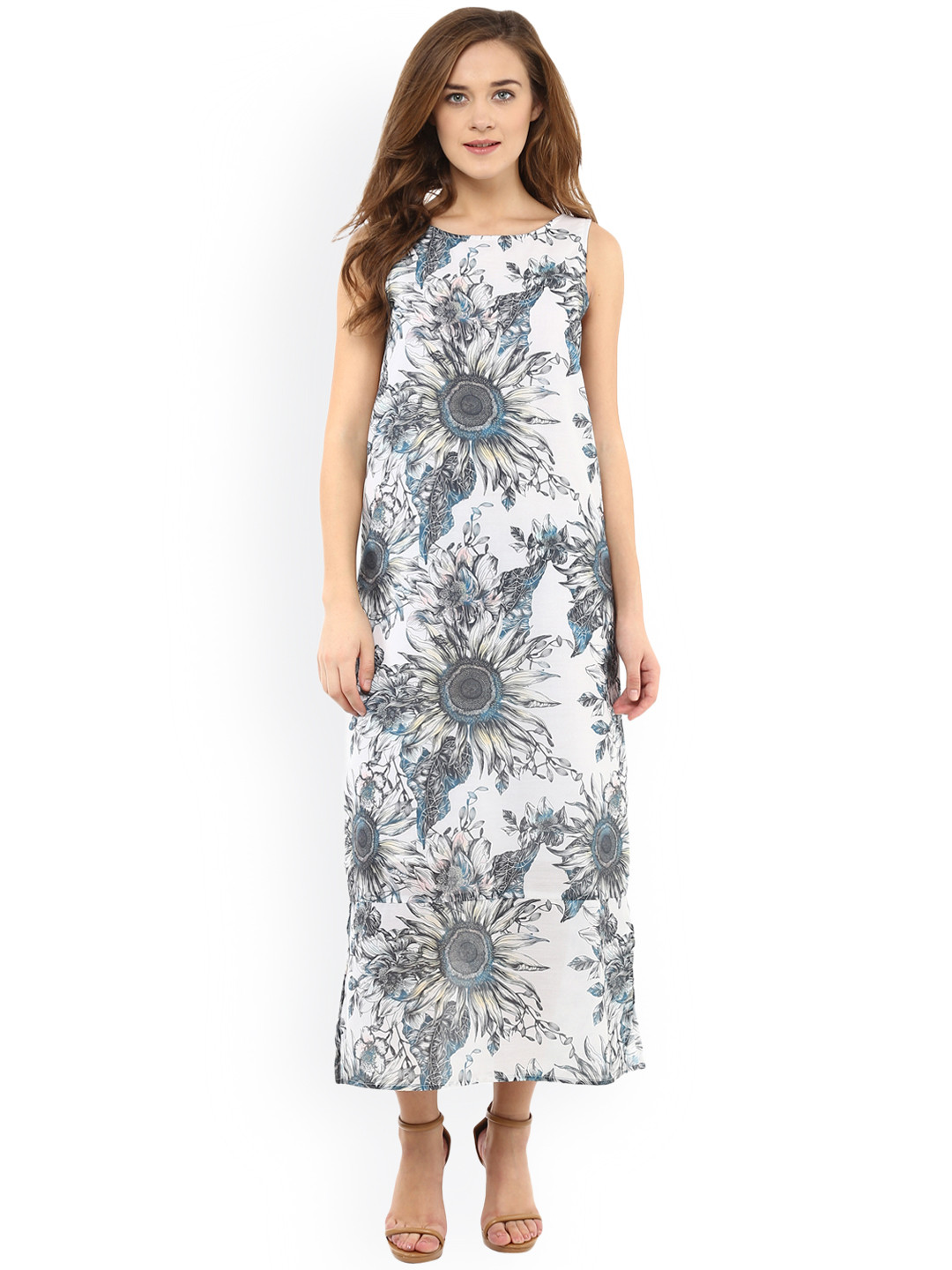 Buy Femella Women White Printed Maxi Dress - Dresses for Women 1591712 ...