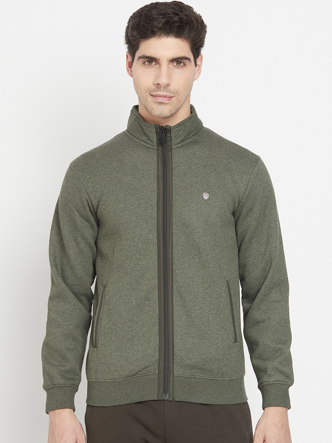 Buy Octave Men Olive Green Solid Sweatshirt - Sweatshirts for Men ...