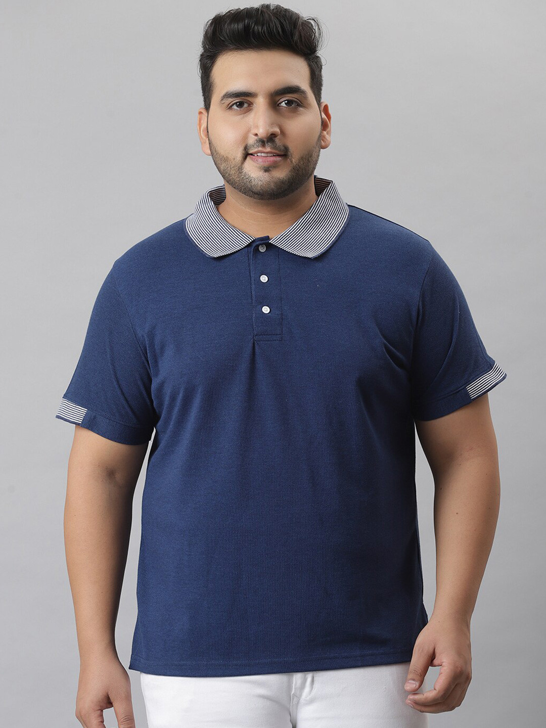 Buy Instafab Plus Men Blue Polo Collar Outdoor T Shirt - Tshirts for Men 15920522 | Myntra