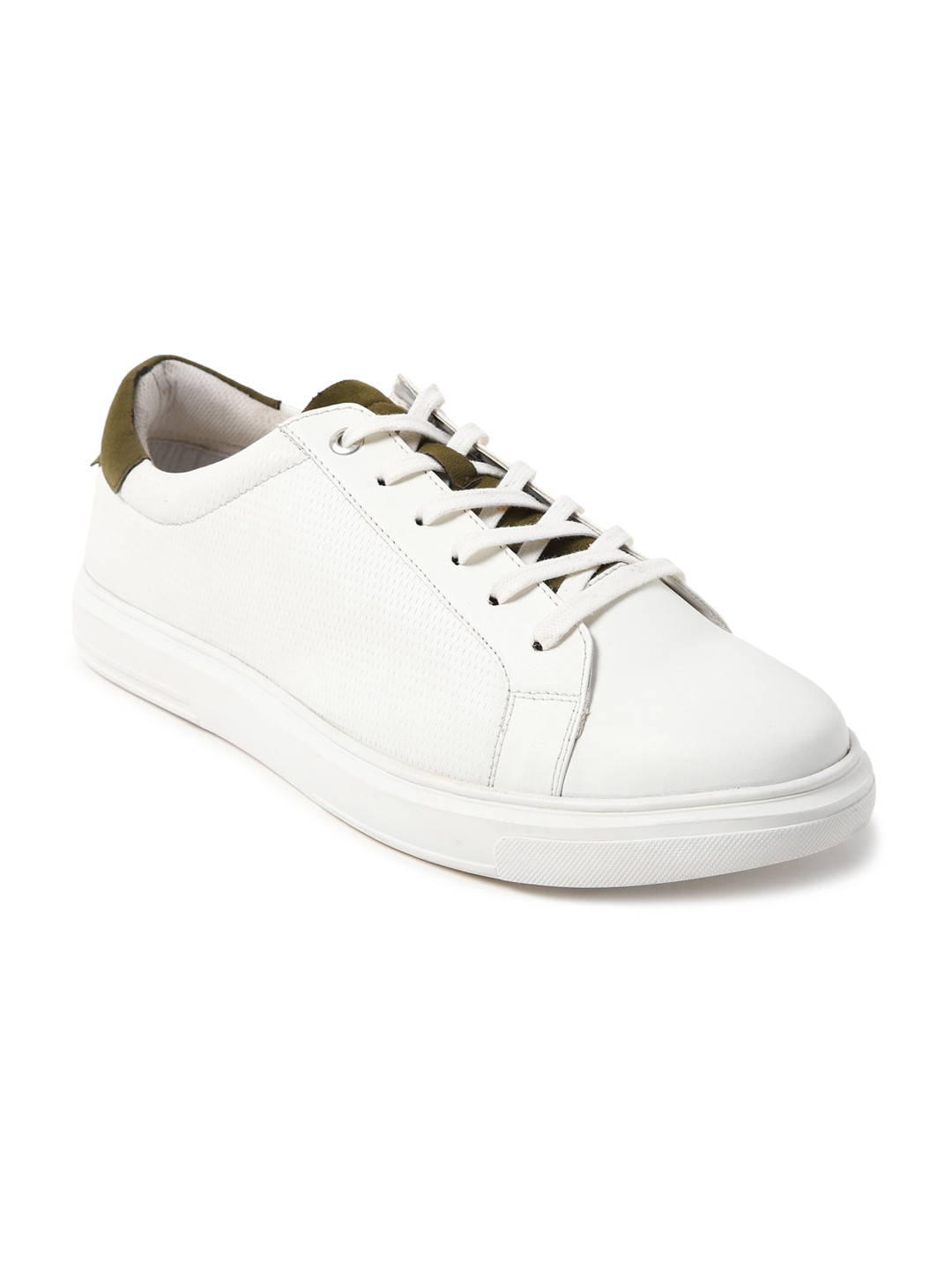 Buy FOREVER 21 Men Khaki Textured PU Sneakers - Casual Shoes for Men ...