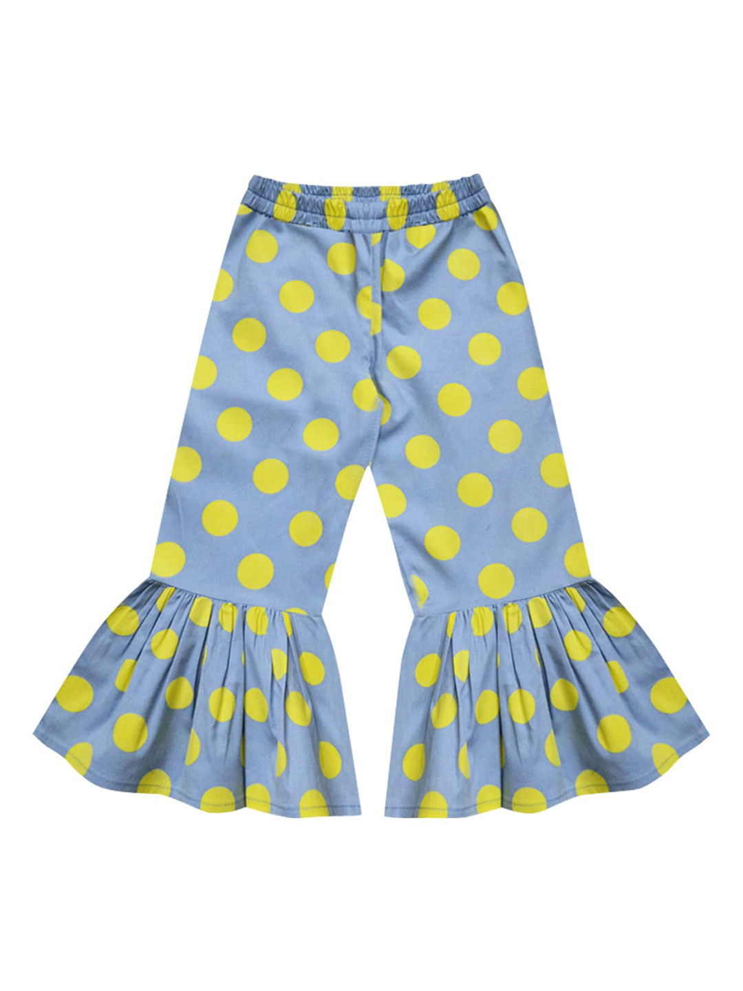 Buy A T U N Girls Blue Printed Pure Cotton Trousers - Trousers for ...