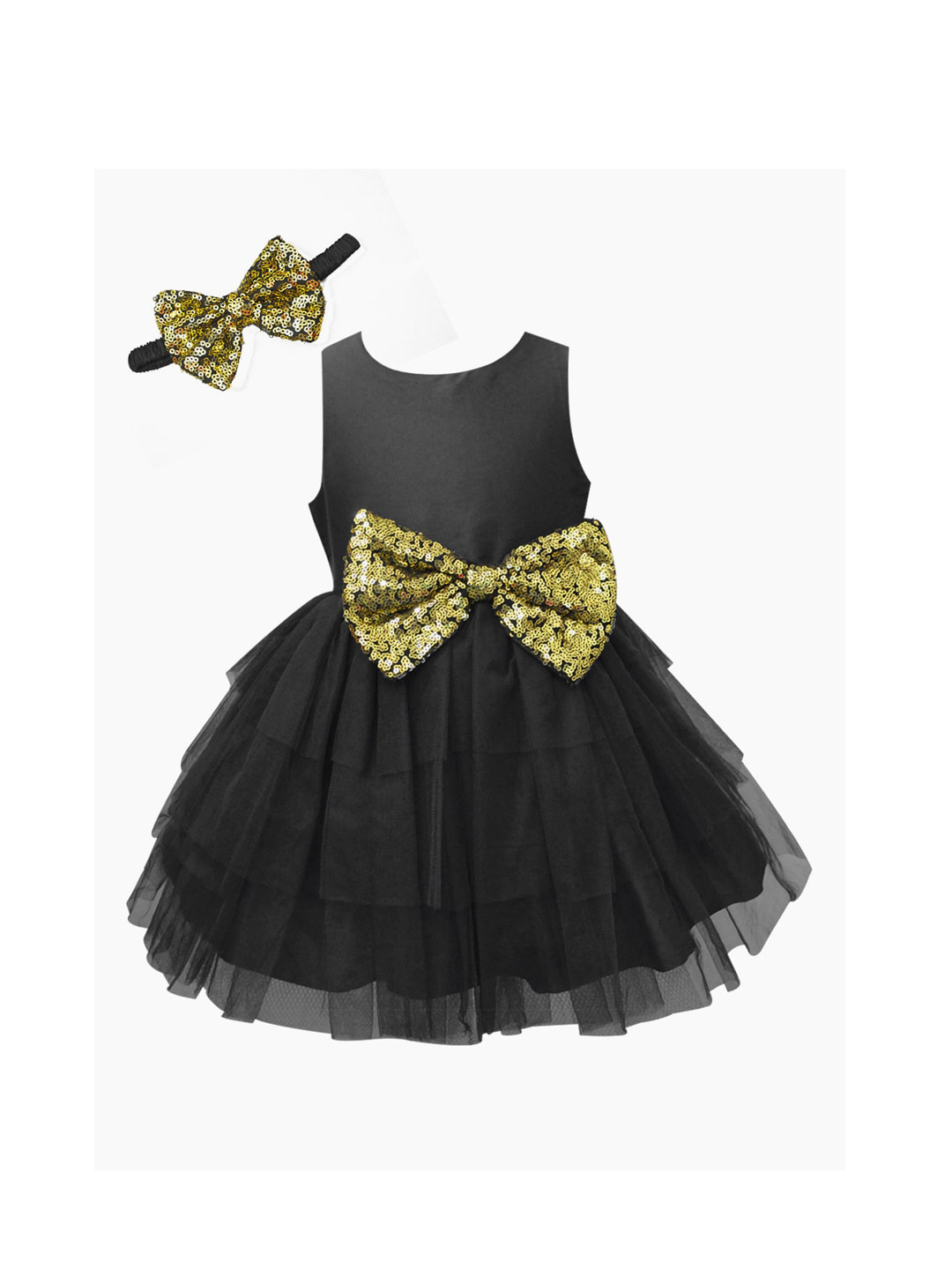 Buy A T U N Black Net Dress - Dresses for Girls 15928200 | Myntra