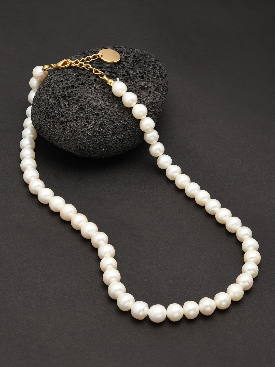 Buy Zaveri Pearls Gold Plated And Off White Freshwater Pearl Necklace