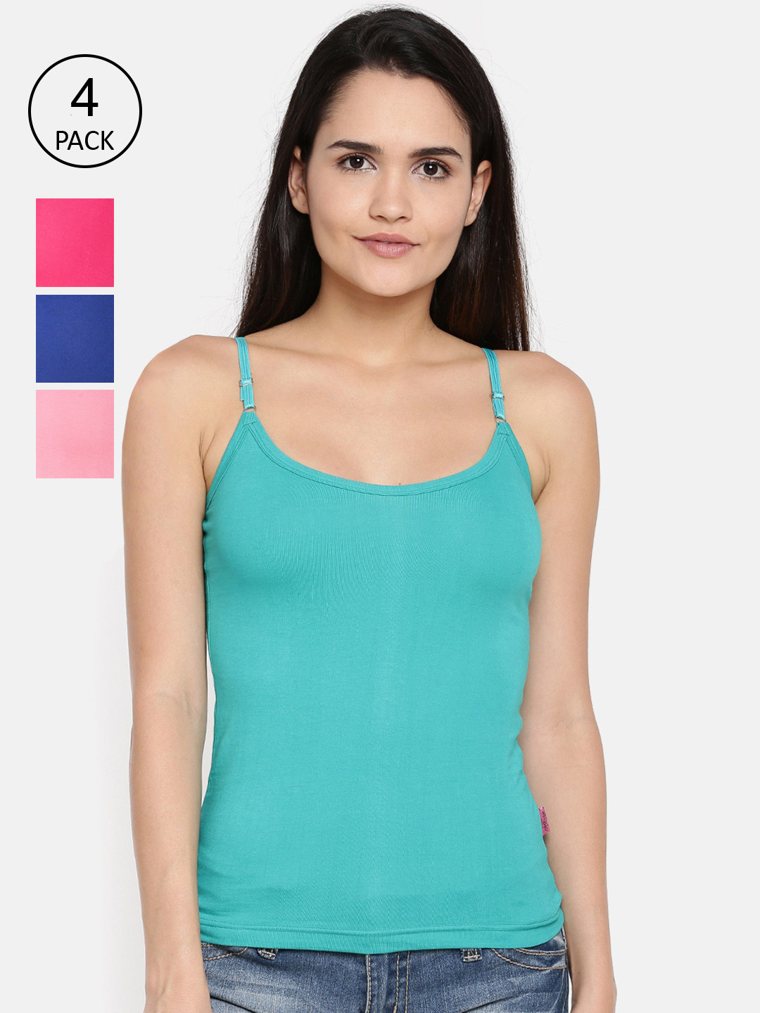 Buy Dollar Missy Pack Of 4 Combed Cotton Camisoles - Camisoles for ...