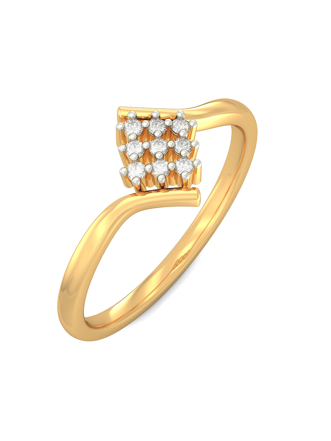 Buy BlueStone 0.990 G 18 Karat Gold Shaya Ring With Diamonds - Ring Diamond for Women 1594533 ...