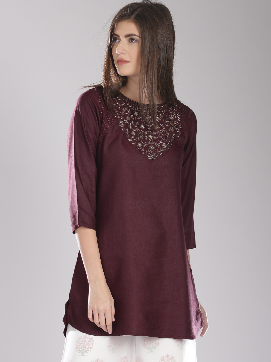 Buy Fabindia Maroon Silk Tunic - Tunics for Women 1594980 | Myntra
