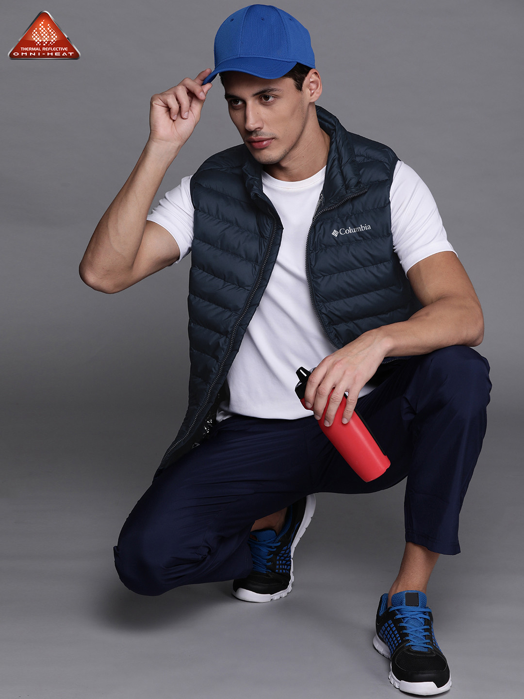 Buy Columbia Men Blue Reflective Strip Powder Lite Outdoor Hiking ...