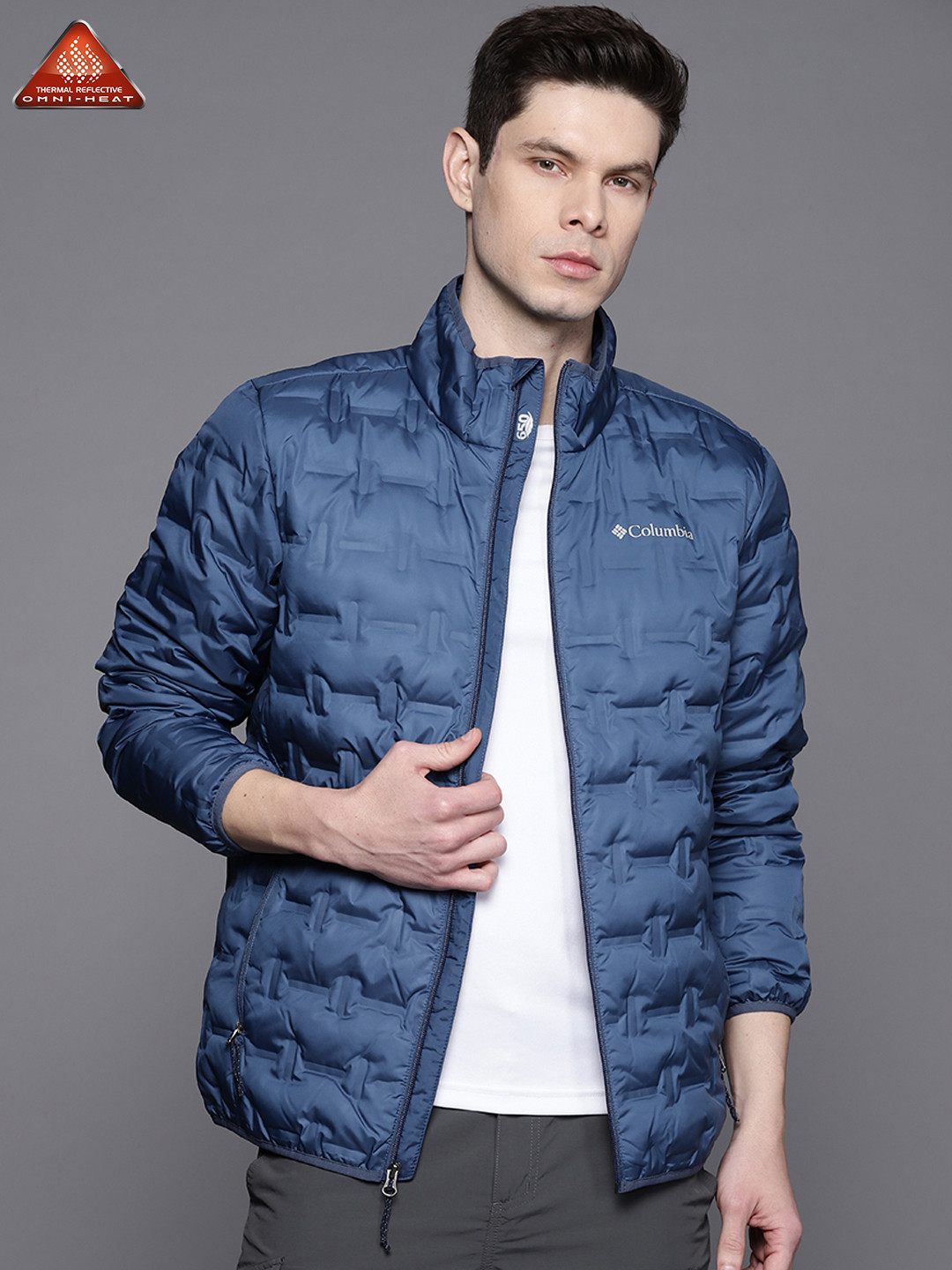 Buy Columbia Men Navy Blue Delta Ridge Down Insulator Outdoor Quilted ...