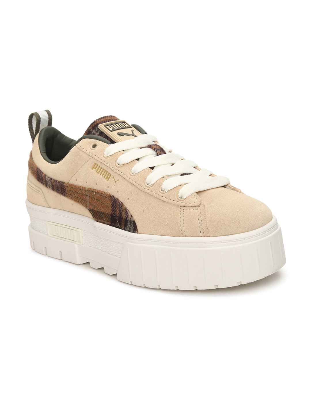 Buy Puma Women Beige Textured Leather Sneakers - Casual Shoes for Women ...