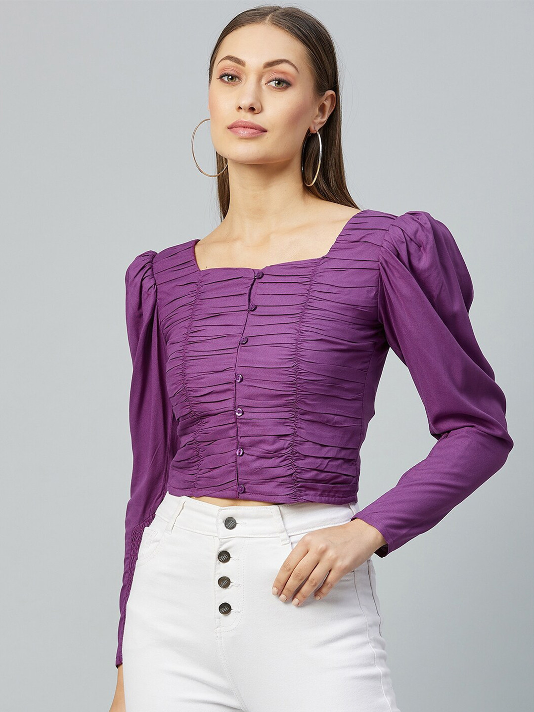 Buy RARE Purple Regular Crop Top - Tops for Women 15961460 | Myntra