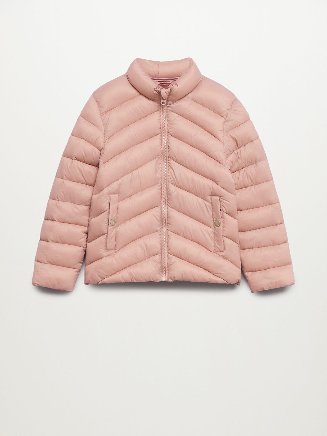 Buy Mango Kids Girls Pink Solid Padded Jacket - Jackets for Girls ...