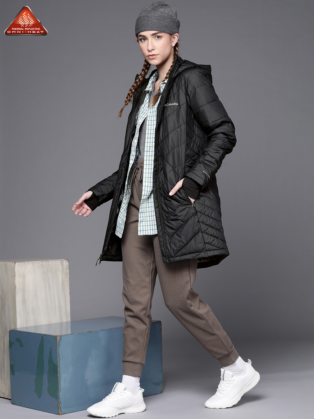 Buy Columbia Women Black Heavenly Longline Hooded Jacket With Omni Heat ...