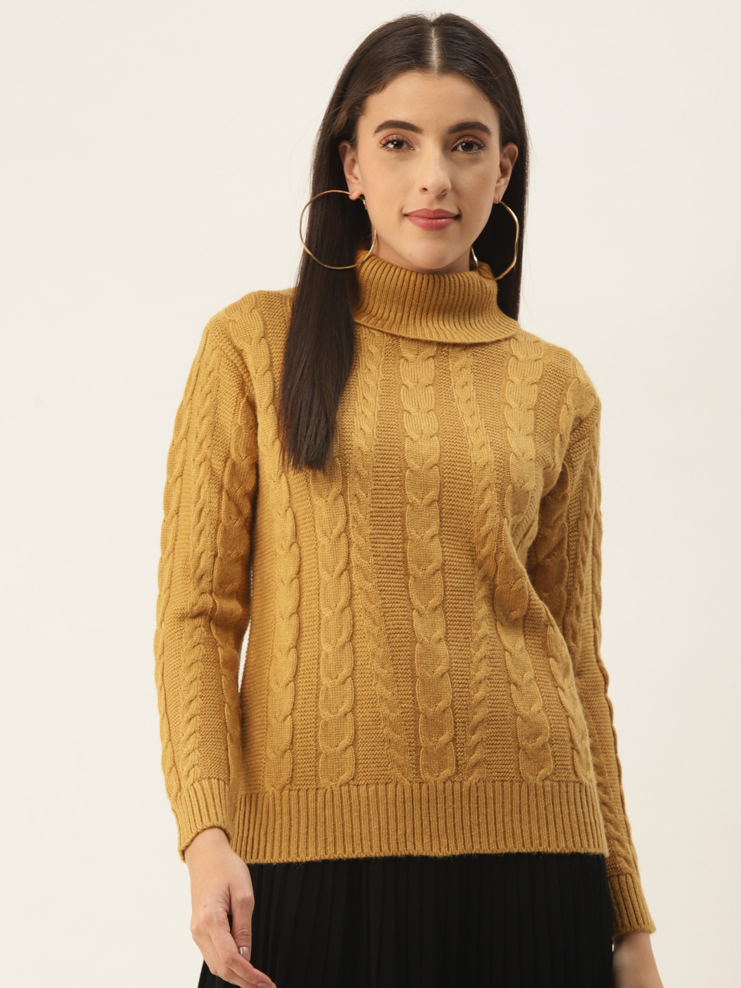 Buy BROOWL Women Mustard Yellow Wool Pullover - Sweaters for Women ...