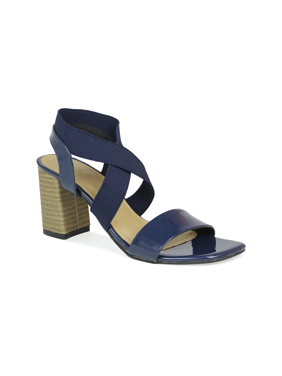 Buy Inc 5 Navy Blue Colourblocked Block Sandals Heels For Women