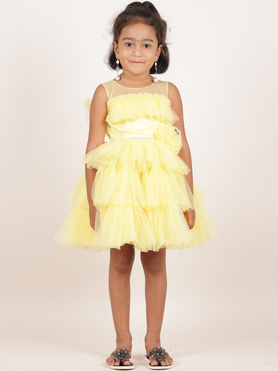 Buy Pothys Girls Yellow Net Dress - Dresses for Girls 15966556 | Myntra