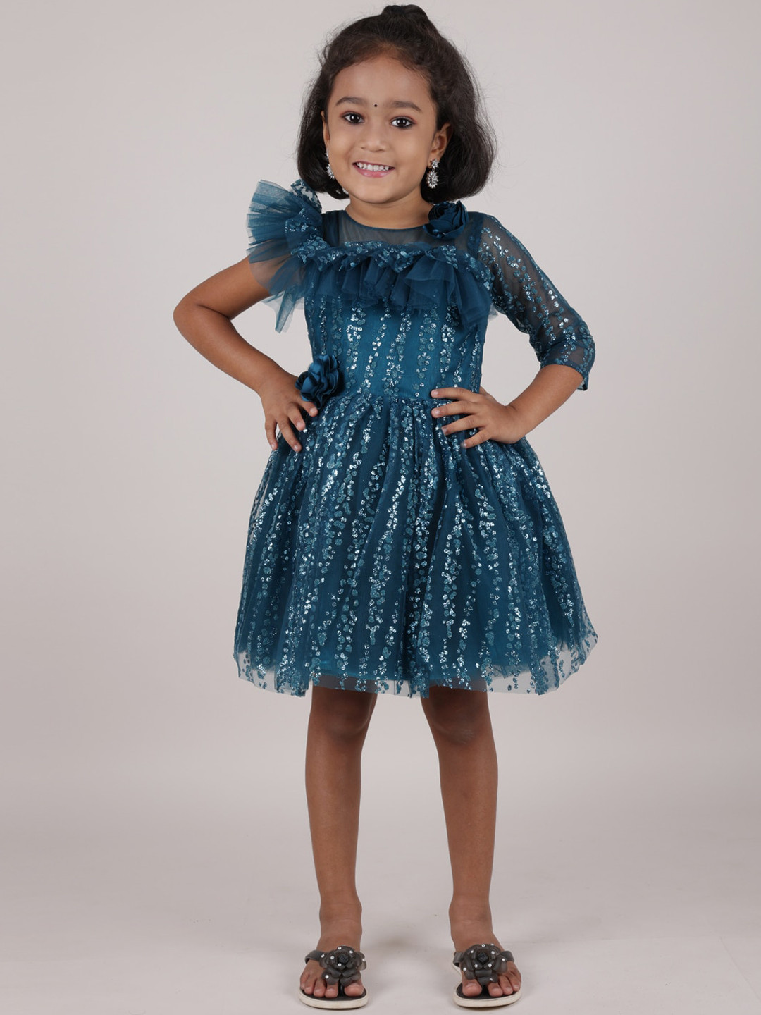 Buy Pothys Blue Net Dress - Dresses for Girls 15966598 | Myntra