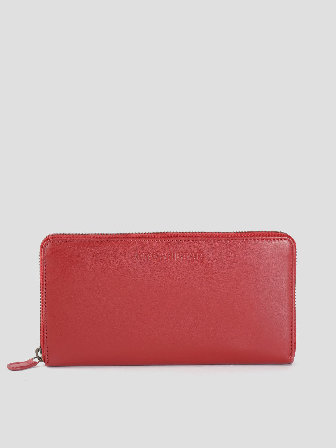 Buy BROWN BEAR Women Red Solid Leather Zip Around Wallet - Wallets for ...