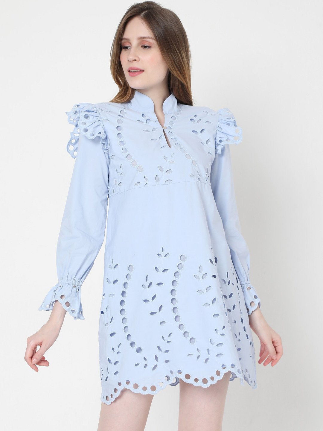 Buy Vero Moda Blue Floral A Line Mini Dress - Dresses for Women ...