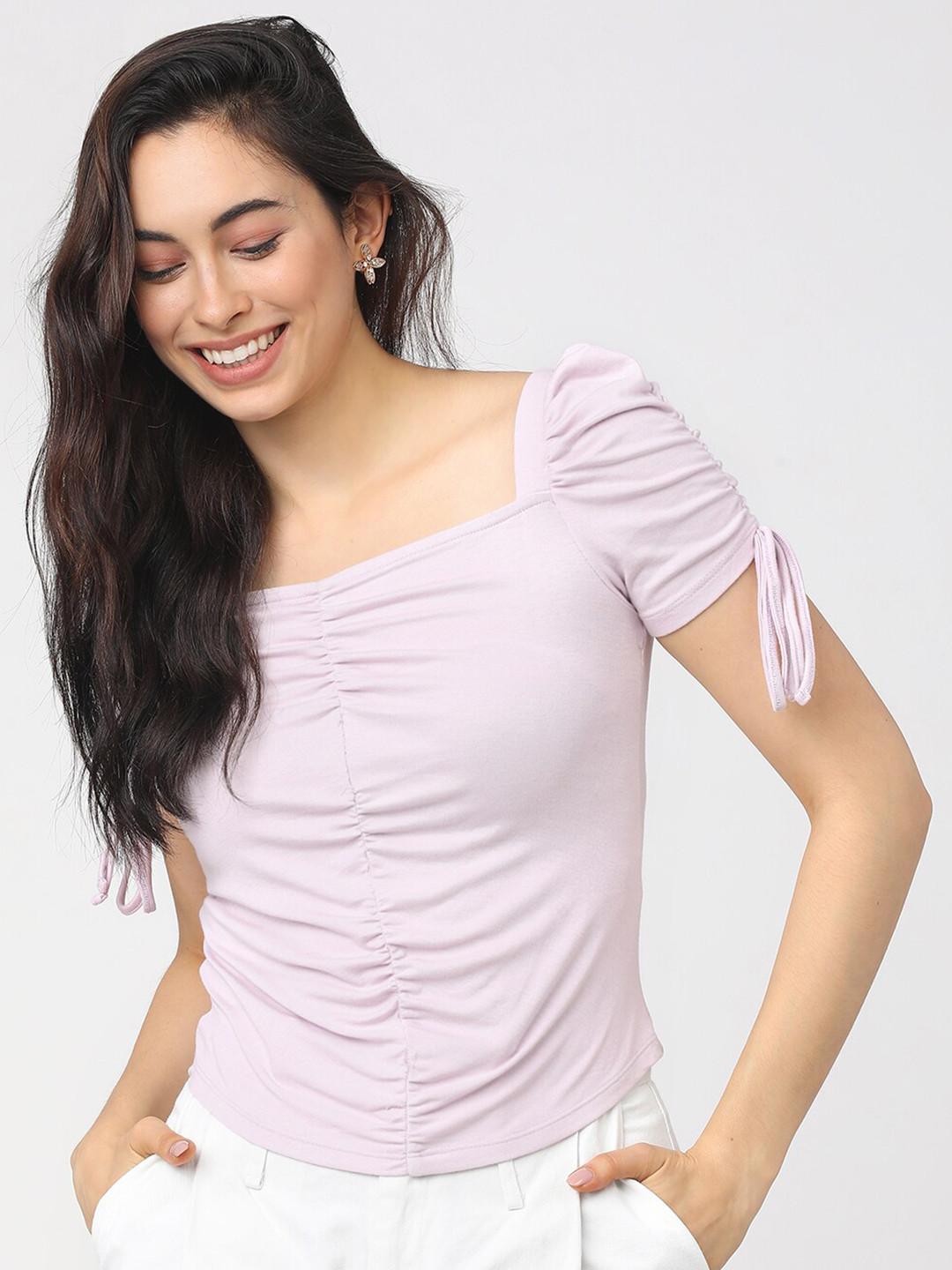 Buy Tokyo Talkies Purple Solid Regular Top - Tops for Women 15982420 ...