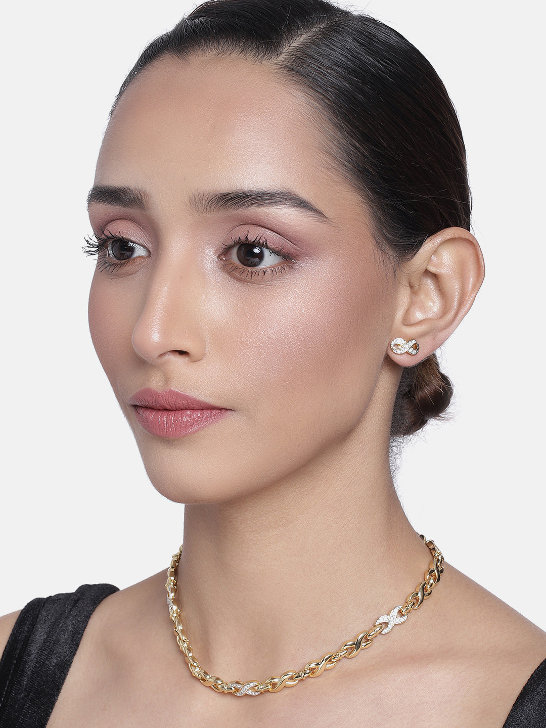 Buy Estele White Gold Plated Infinity Loops Jewellery Set With Austrian ...