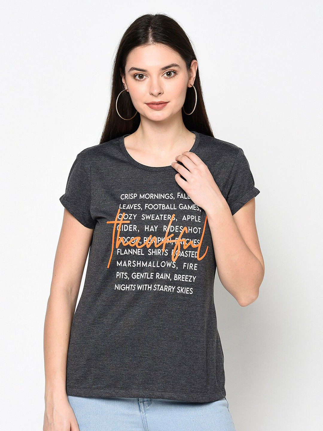 Buy DAiSY Women Grey Printed T Shirt - Tshirts for Women 15985974 | Myntra