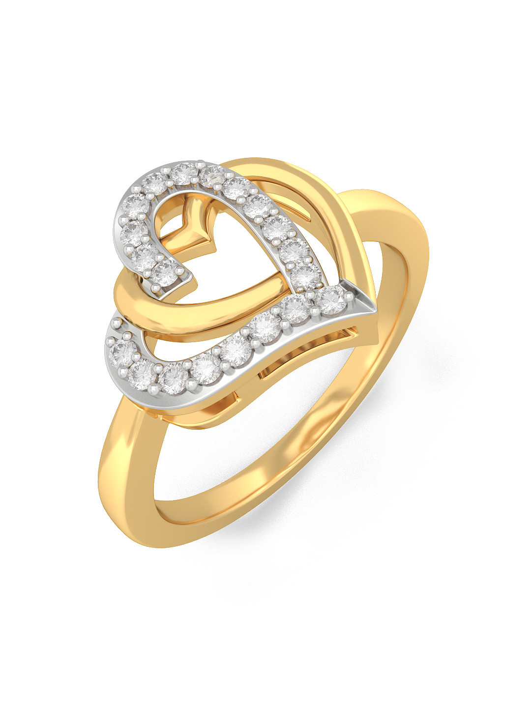 Buy BlueStone 1.687 G 14KT Gold Entwined In Love Ring With Diamonds ...