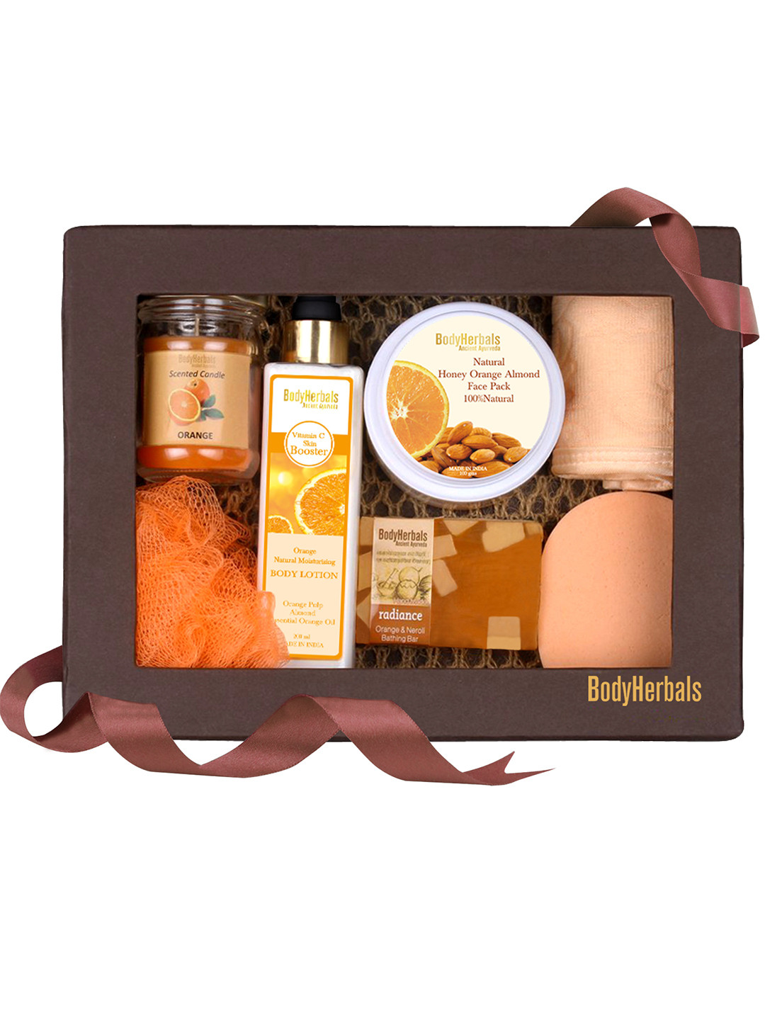 Buy BodyHerbals 7 Pcs Natural Orange Skin Care Gift Set - Bath And Body ...