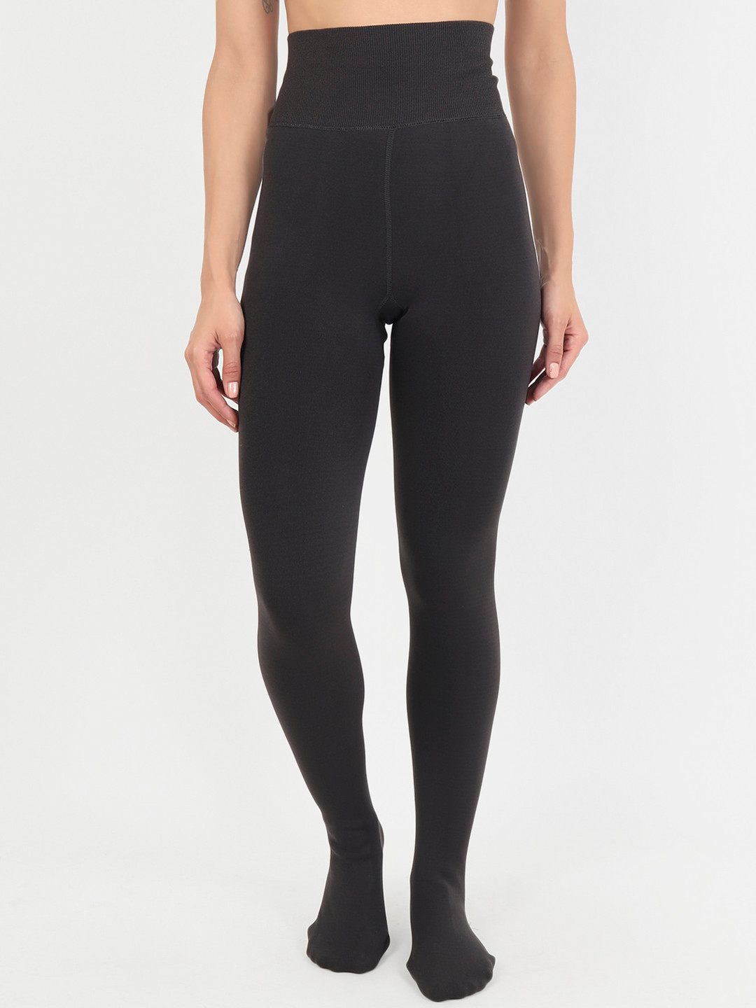 Buy Lebami Women Charcoal Solid Thermal Stockings - Thermal Bottoms for ...