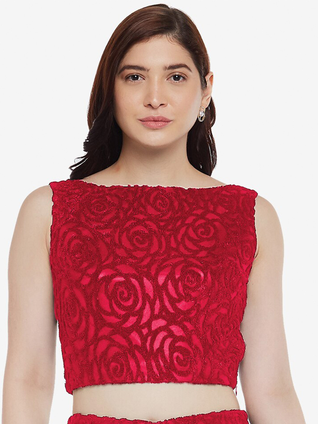 Buy Emmyrobe Red Floral Regular Crop Top - Tops for Women 15998008 | Myntra