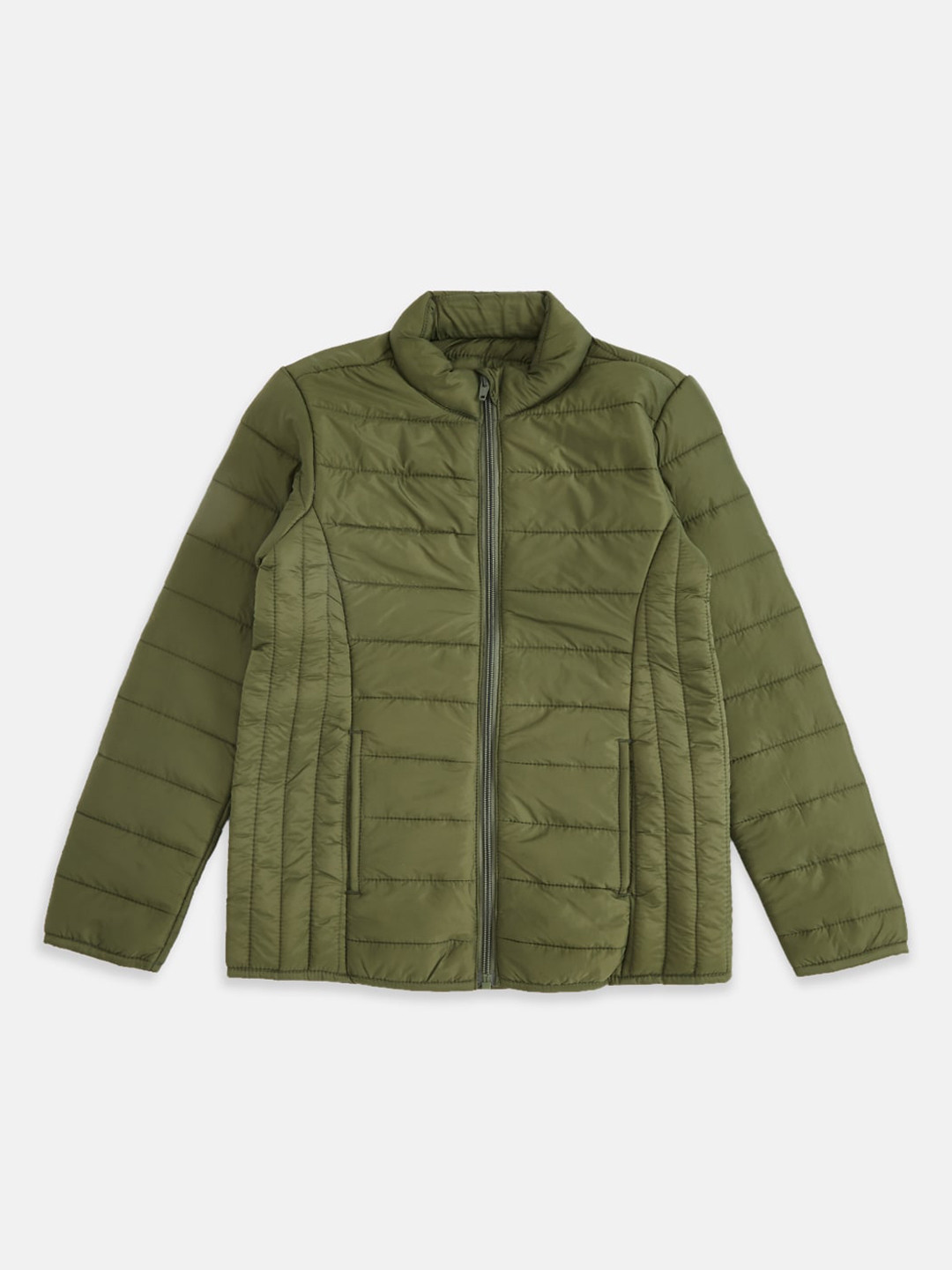 Buy Pantaloons Junior Girls Olive Green Puffer Jacket - Jackets for ...