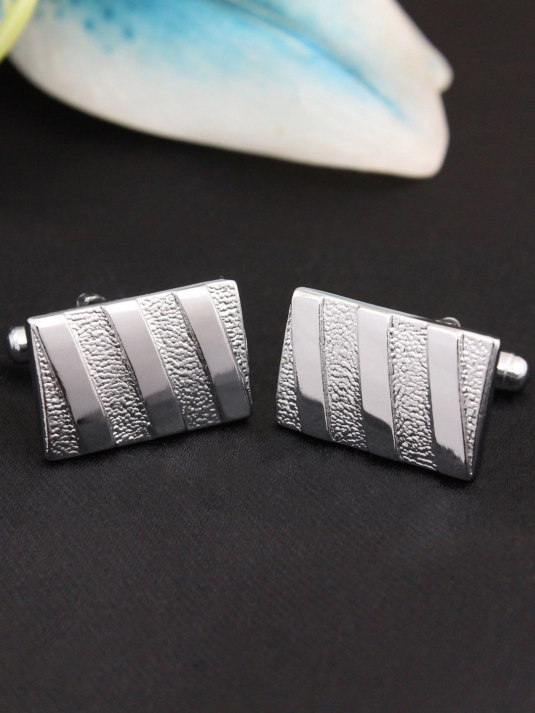 Buy KOVOVE Men Silver The Bling Fling Cufflinks - Cufflinks for Men ...