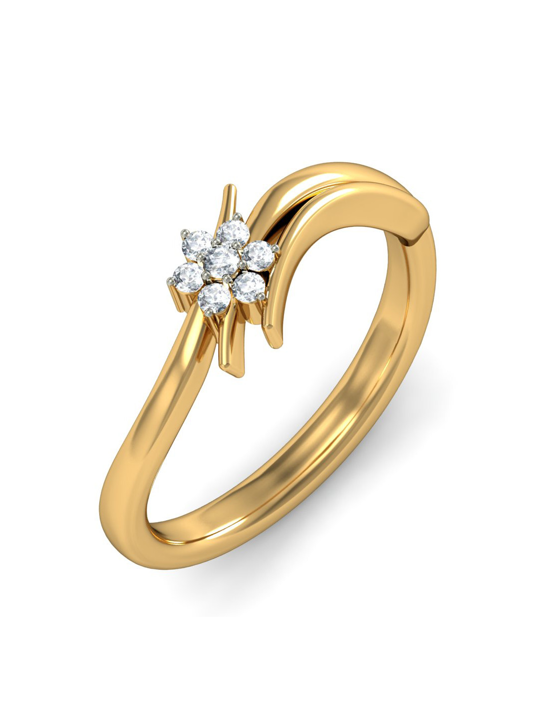 Buy BlueStone 1.583 G 14 Karat Gold Geltrude Ring With Diamonds - Ring ...