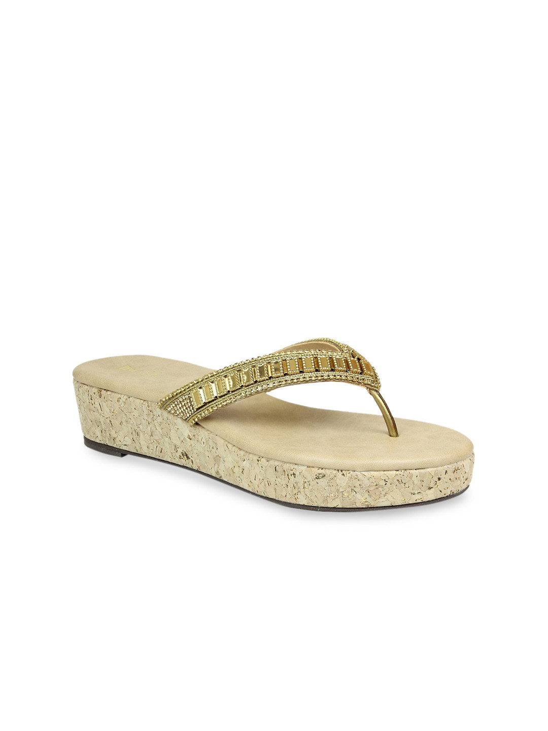 Buy Inc 5 Women Gold Toned Embellished Comfort Heels - Heels for Women ...