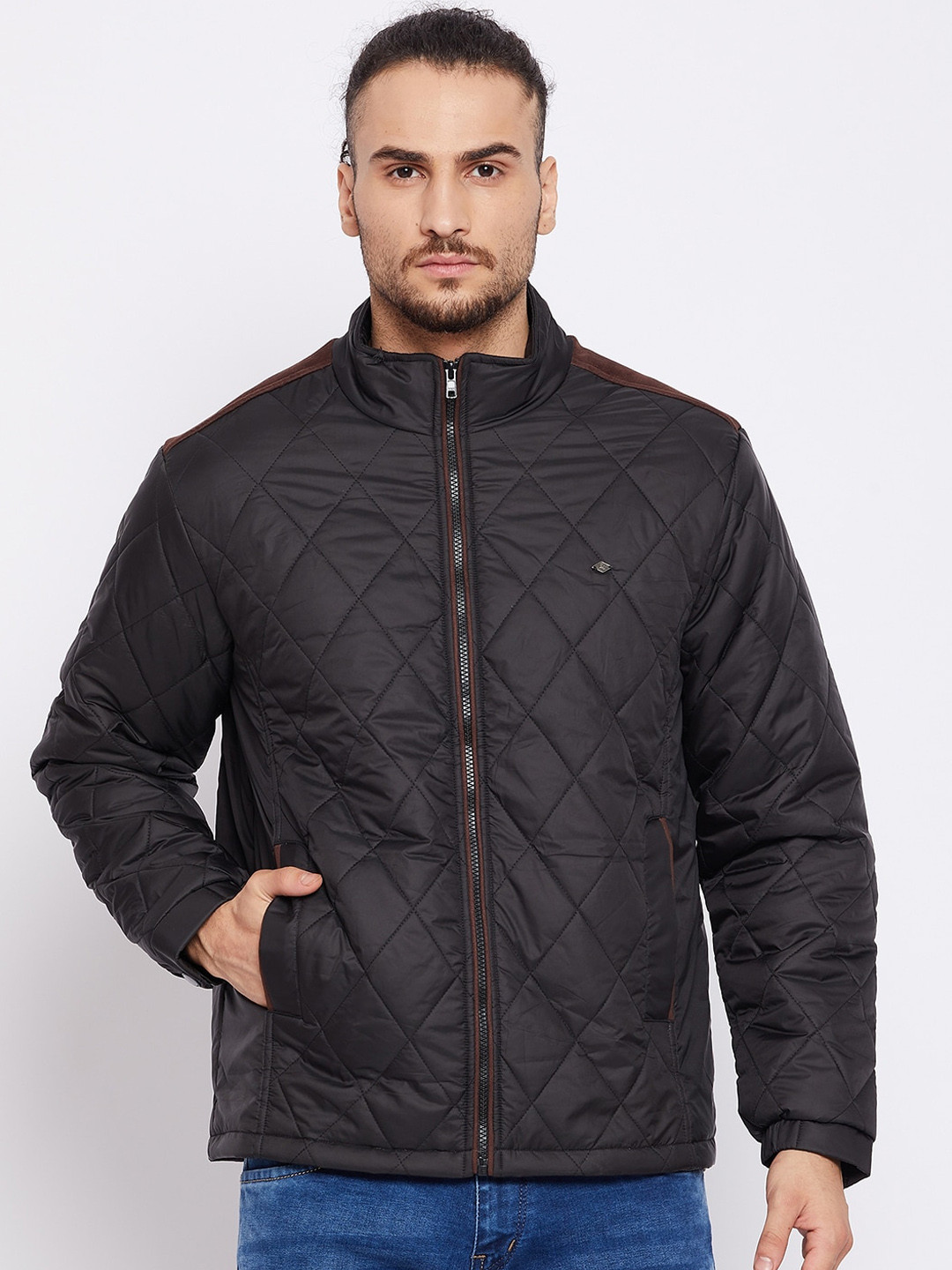 Buy Cantabil Men Black Quilted Jacket - Jackets for Men 16011904 | Myntra